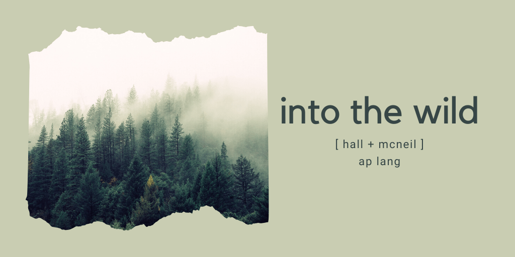 AP Lang: Into the Wild RAFT Project – Reedy Library